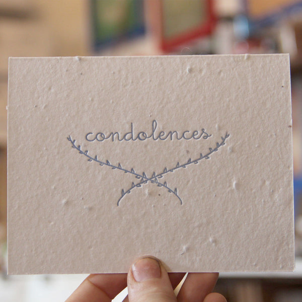 Condolences Card | Plantable Letterpress Stationery – Lovewild Design